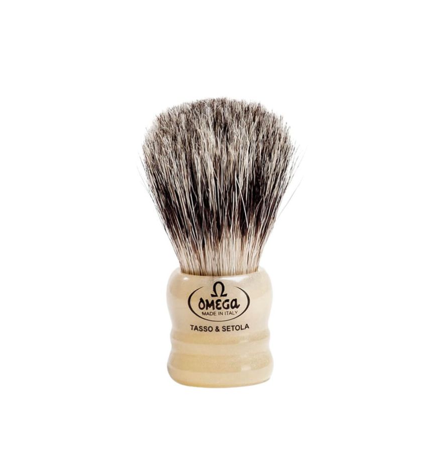 OMEGA Bristle Mix Boar & Badger Shave Brush, Resin Handle 11047 Mixed ...